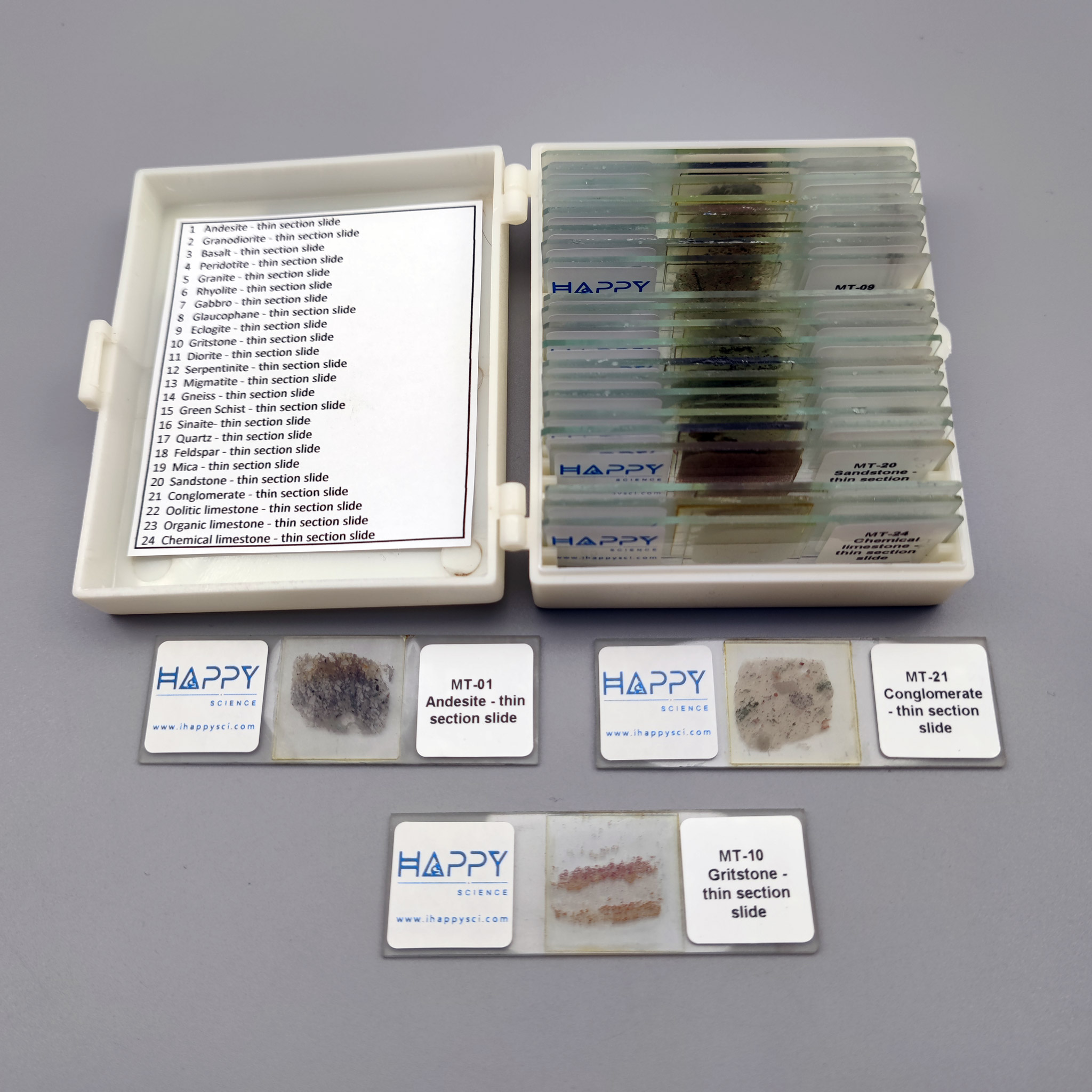 Happy Science Mineral Grinding Prepared Microscope Slide Set for Sale ...